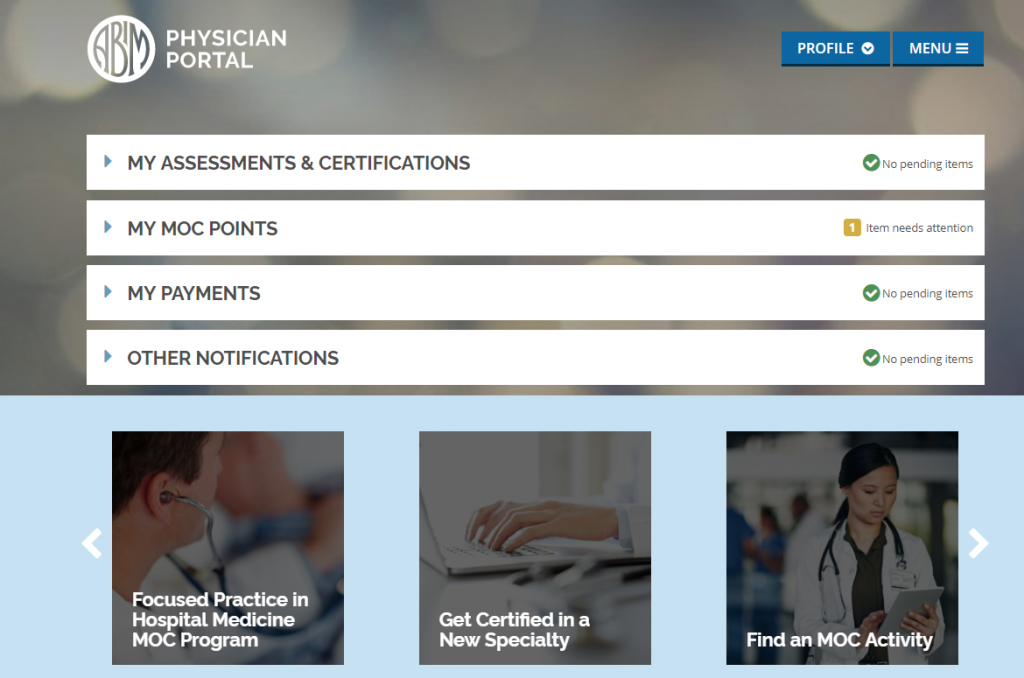 Enhanced ABIM.org with new Physician Portal Coming in Early 2018